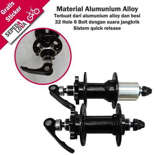 Promo Hub Sepeda Raze 32H 6 Bolt Freehub Jangkrik Bearing Quick Release ...
