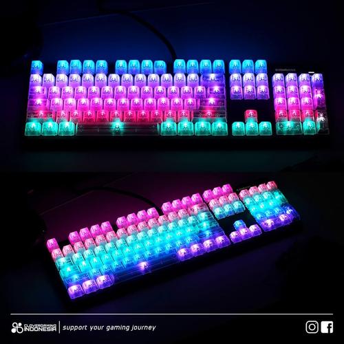 Jual Keycaps CLV Transparent Bening 104 Keys Set Mechanical Gaming ...