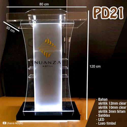 Jual Acrylic Podium LED PD21 - Mimbar Akrilik - Podium+Logo - Kab ...