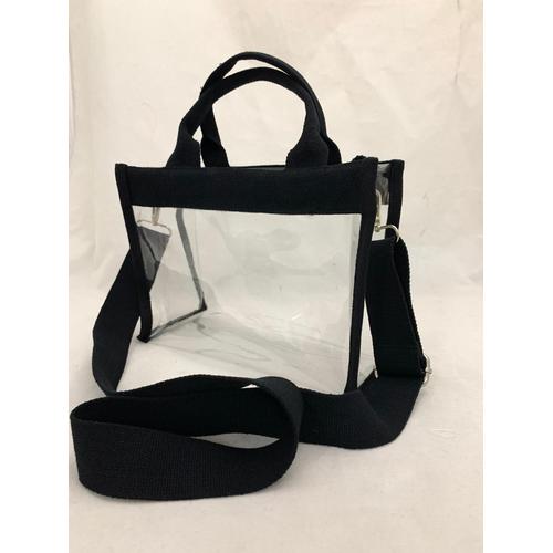 Jual Tas Tote Dewasa PVC Mika Transparan resleting dan tali selempang ...