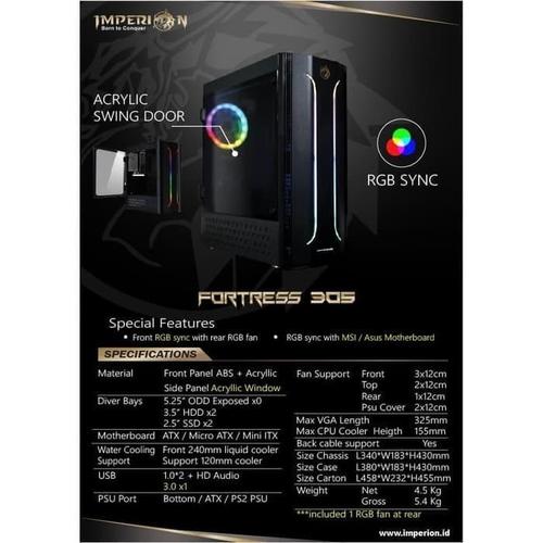 Jual Pc case imperion Atx acrylic led strip fortress 305 - Casing komputer - Jakarta Utara ...