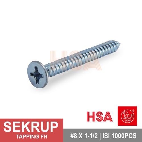 Jual SKRUP TAPPING / TAPPING SCREW FH LION #8 X 1-1/2 | ISI 1000/KTK ...