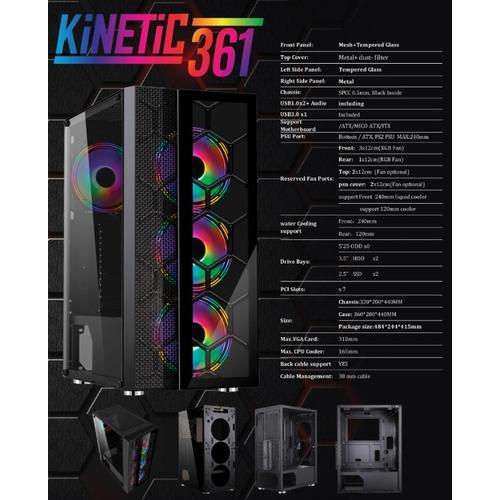 Jual Pc case gaming imperion kinetic 361 tempered glass - Casing ...