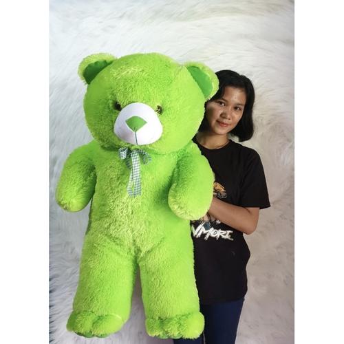 Jual COD Boneka Beruang Teddy Bear Panda Jumbo 1 meter Warna Hijau Ijo ...