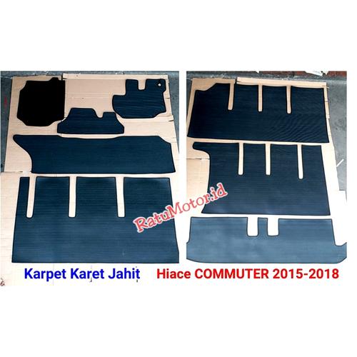 Jual Karpet Karet Set Hiace COMMUTER 5 Baris Model Jahit Hitam (8 Pcs ...