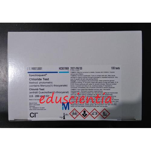 Jual Chloride Test, 2.5 - 250 mg/l Cl, 100 Test, MERCK, 114897.0001 ...
