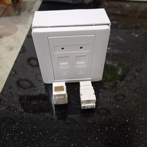 Jual Face plate RJ 45 + modular rj45 2 port + box outbou - Kota ...
