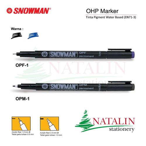 Jual Spidol OHP Permanen SNOWMAN OPF/OPM Fine-Medium Tip / Hitam-Biru - M, Hitam - Kota Surabaya ...