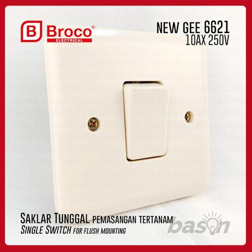 Promo BROCO 6621U New Gee Single Switch 10AX 250V Cream - 1 Gang Switch ...