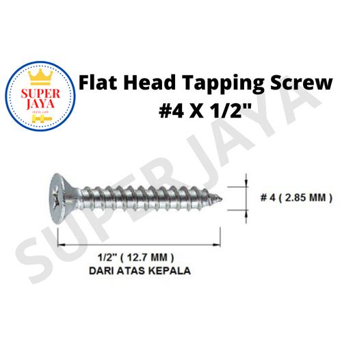 Jual Sekrup kayu skrup tapping screw FH 4 x 1/2" - 10 PCS - Jakarta ...