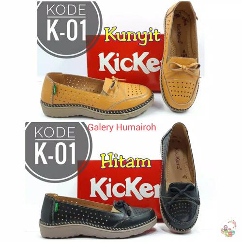 Jual SEPATU KICKERS WANITA / SEPATU CEWEK SLIP ON KULIT ASLI KEREN ...