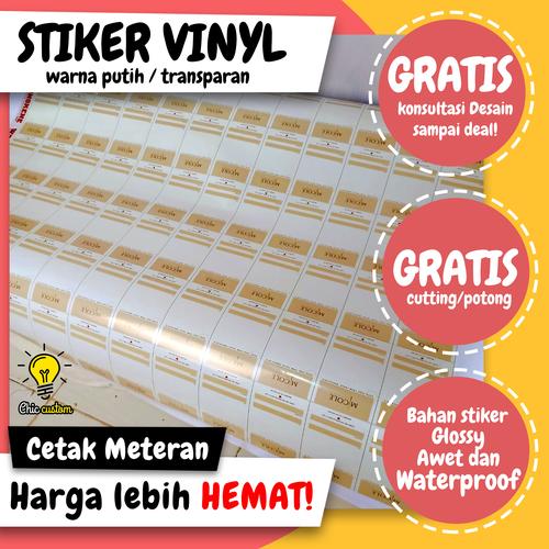 Jual Custom STIKER Vinyl Putih Transparan Label Kemasan | Harga Meteran ...