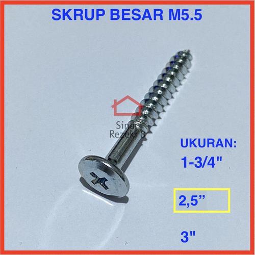 Jual Skrup Besar M5.5 2,5" inch / 6 cm Perabot Furniture Screw Mur Baut ...