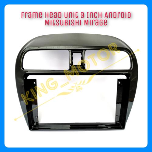 Jual Frame HU Head Unit 9 Inch Android Mitsubishi Mirage - HITAM GLOSSY ...