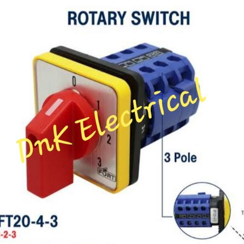 Jual Rotary Switch/Selector Switch 0-1-2-3 3 Pole FORT SFT20-4-3 ...