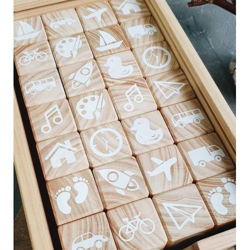 Promo WHITE Alphabet and Number Wooden Blocks - Balok Angka Susun ...