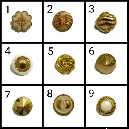 Jual Kancing Baju Model kembang dan Motif 1,5 Cm Warna Emas Plastik Rp ...