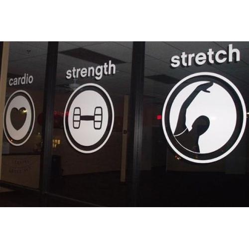 Jual stiker kaca gym logo sign tulisan gambar kantor hotel mal lift ...