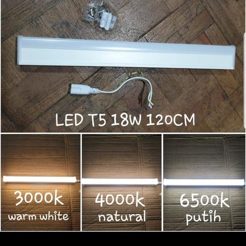Jual Lampu neon set TL LED T5 18watt 120cm / LED T5 tube 18w - Putih ...