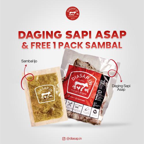 Promo SEI SAPI Bundle 500gr DIASAPIN Daging Asap Sapi Plus Sambal Ijo ...