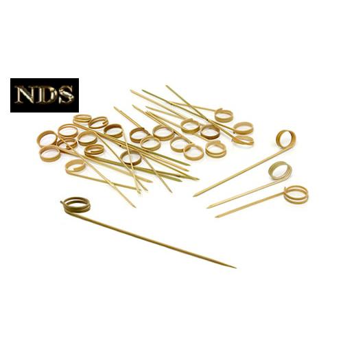 Jual Bamboo Loop Pick 100 pcs of pack / Bamboo Coctail Skewer - Kota ...