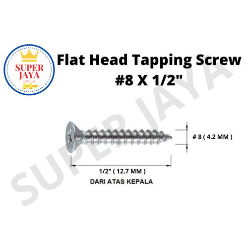 Jual Sekrup kayu skrup tapping screw FH 8 x 1/2" - 10 PCS - Jakarta ...