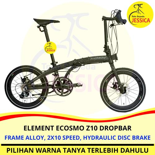 Jual Sepeda Lipat 20 Element Ecosmo Z10 Black Coral Dropbar - Tidak ...