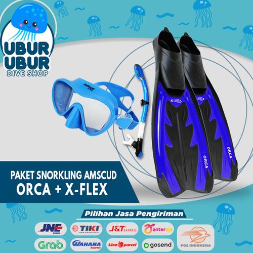 Jual Paket Snorkling Full Foot AmScuD Orca Uno - Alat Snorkeling Set ...