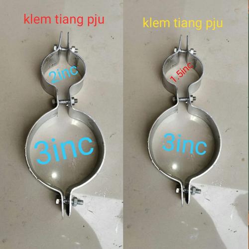 Jual klem pipa double plat tebal 2"x 3" inch / Clamp pipa besi tiang ...