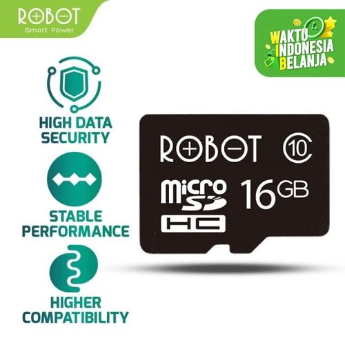 Jual ROBOT 16GB Memory Card Micro SD Class 10 Speed with Package - Kota ...
