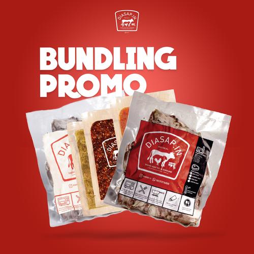 Promo PROMO SEI SAPI Asap Bundle SEI AYAM 500gr plus 3 Macam Sambal ...