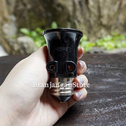Jual Fitting Lampu Kombinasi SHIGEN Hitam / Gantung Ada 2 Colokan ...