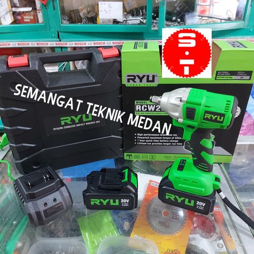 Jual RCW20V CORDLESS BOR BATERAI BUKA RODA BAUT IMPACT WRENCH 1/2" RYU ...