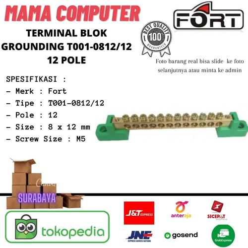 Jual Terminal Block Grounding T001-0812/12 12 POLE Gronding MERK FORT ...