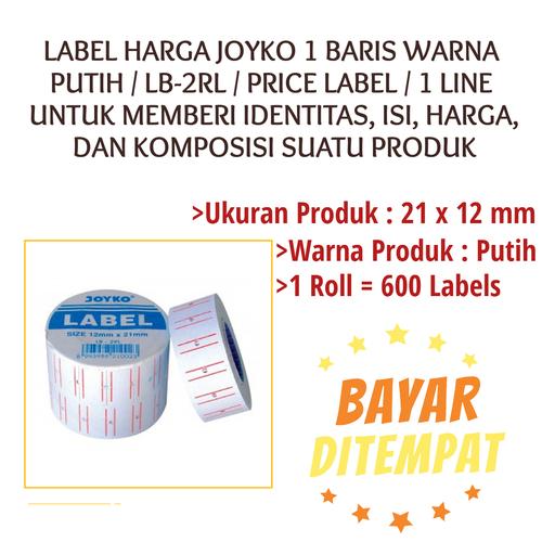 Jual Kertas Label Harga Price Label Joyko 1 Baris Warna Putih LB-2RL 1 ...