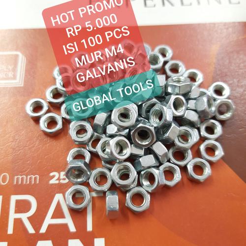 Jual mur m4 galvanis termurah mur 4mm grosir mur baut m4 hex nut m4 ...