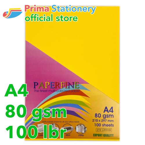 Jual Kertas HVS A4 Paperfine Isi 100 lbr Warna Lemon - Jakarta Utara ...