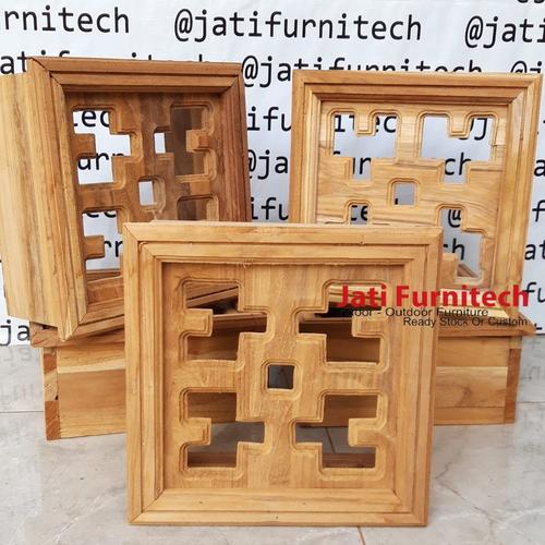 Jual Loster Kayu Jati Minimalis // Lubang Angin Rumah // Uk 23x23 - Kab ...