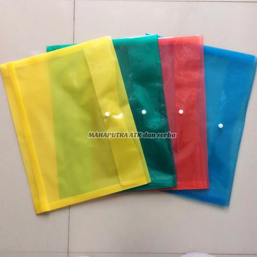 Jual Map Plastik kancing [12 Pcs] Map Kancing GROSIR/ Map Transparan ...