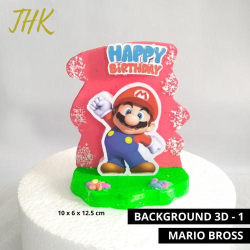 Jual 3D1 - Hiasan kue ulang tahun background cake topper mario bross ...