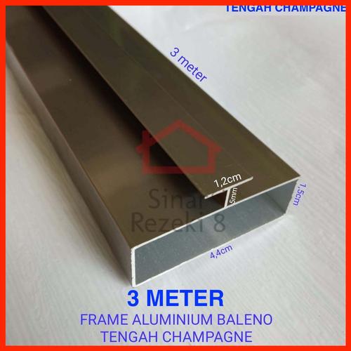 Jual Frame Aluminium Tengah Champagne Profil Lis List Frame Alumunium ...