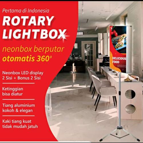 Jual Rotary Light Box banner Stand / Tripod Rotary Light Box banner ...