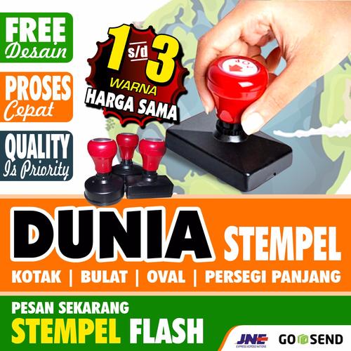 Jual Stempel Flash Otomatis 1 Free Desain 1 s/d 3 warna harga sama ...