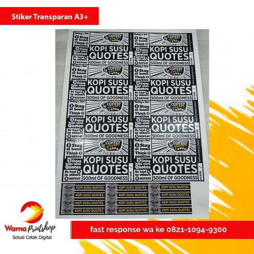 Jual Cetak Stiker Transparan A3+ Lembaran (Full Color) - Kota Depok ...