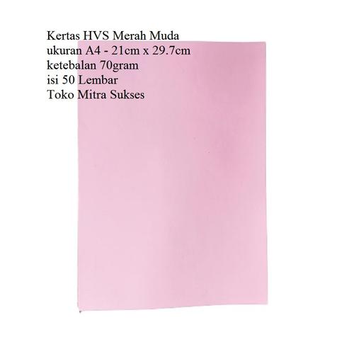 Jual Kertas HVS Merah Muda A4 70gram isi 50 Lembar - Jakarta Barat ...