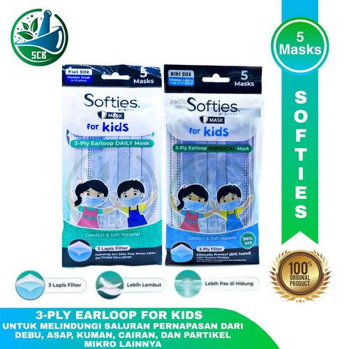 Jual Masker anak Softies For Kids 3 Ply Earloop Daily / Surgical Masks ...