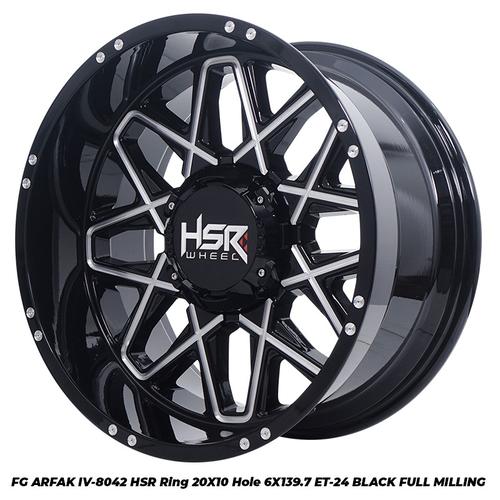 Jual velg mobil hummer H3 ring 20 lebar 10 inch black milling - Kota ...