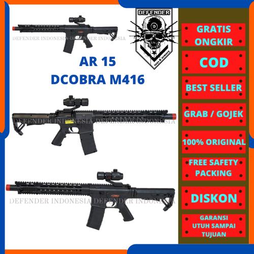Jual Mainan Senjata Tembakan Senapan Pistol Kokang AR 15 Dcobra M416 - Full Black - Kab ...