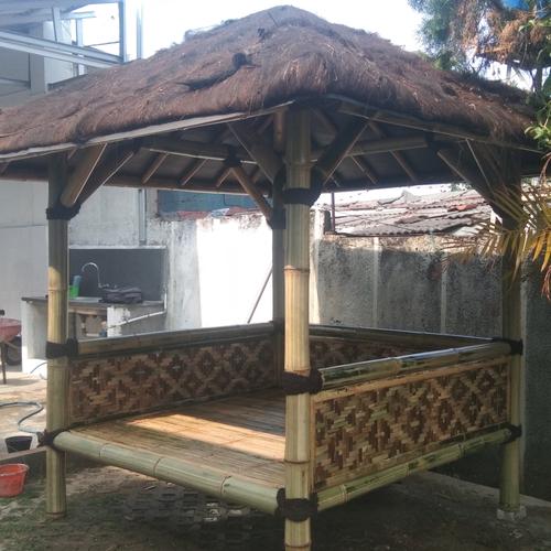 Jual jasa pembuatan saung/saung bambu / rumah bambu / mushola bambu ...