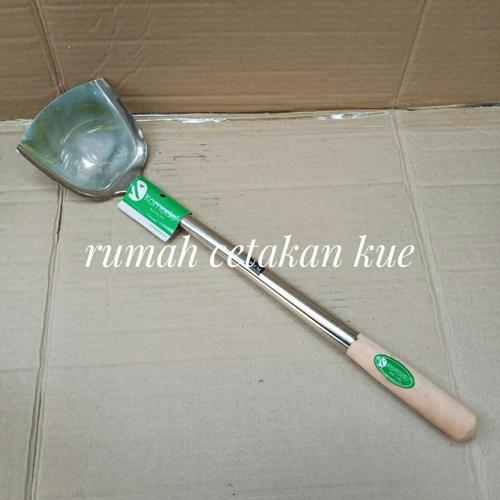 Jual sodet stainless nasi goreng gagang kayu/sodet stainless diameter ...